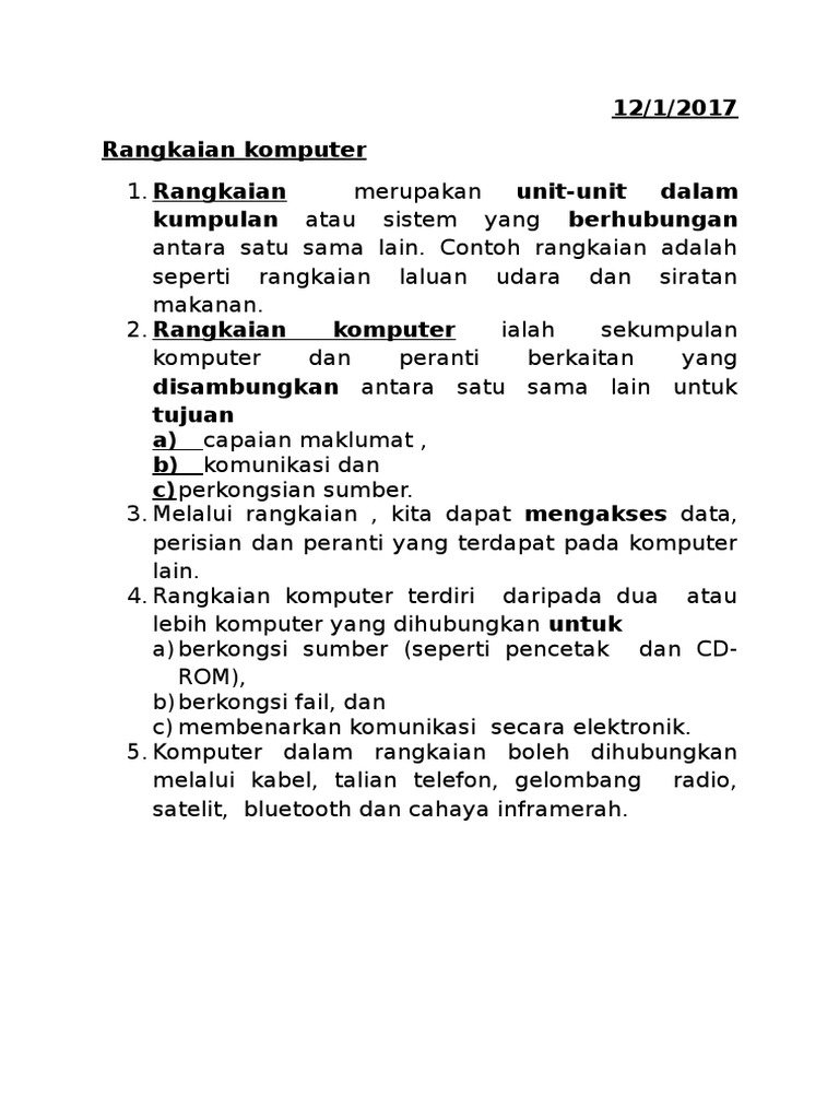 TMK THN 5 - Nota Rangkaian Komputer | PDF