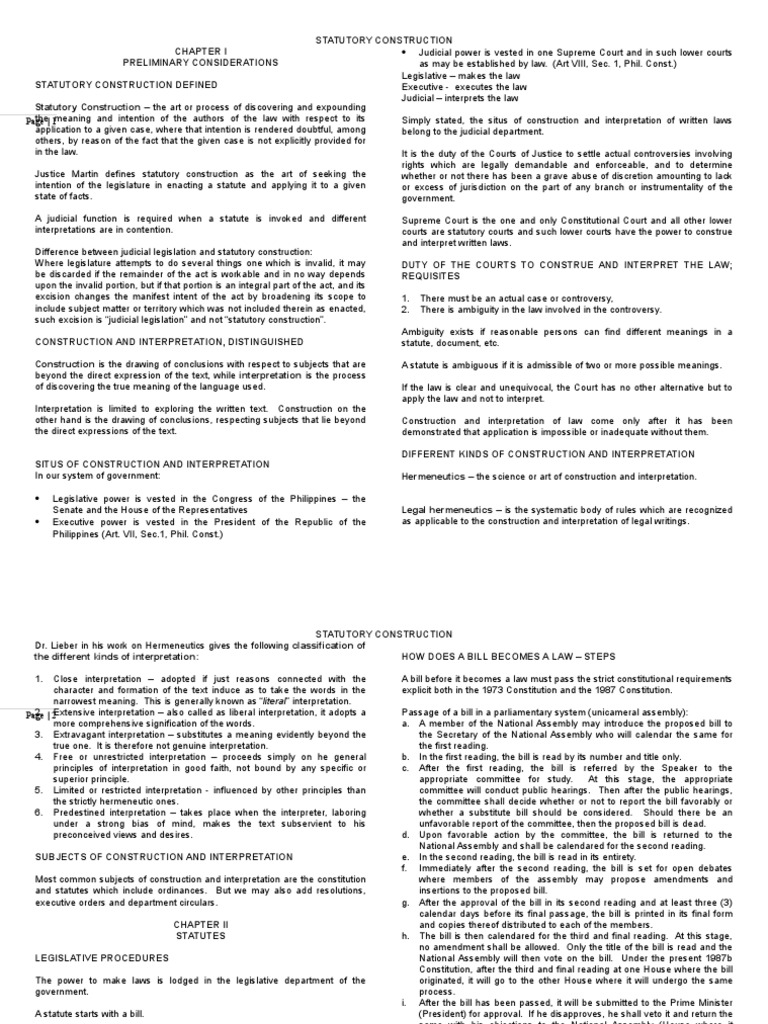 Statutory Construction Notes (Agpalo) | PDF | Statutory Interpretation ...