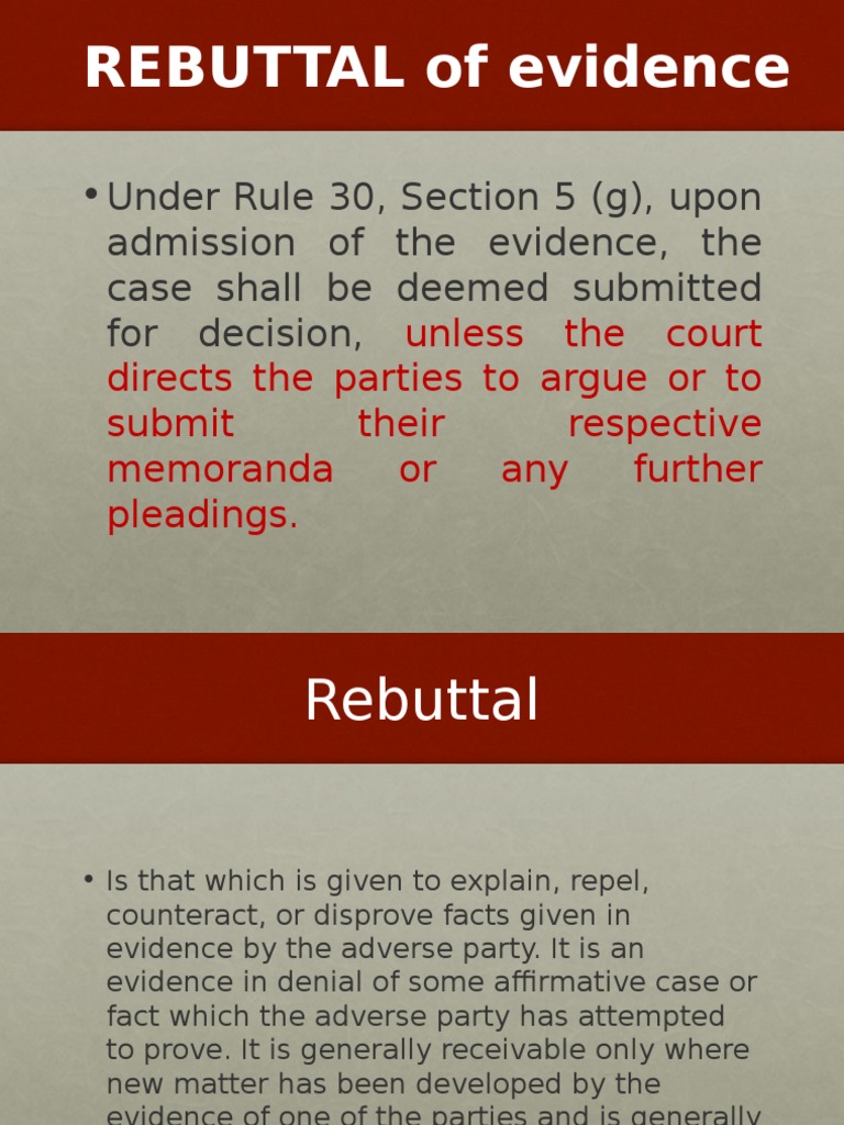 REBUTTAL of Evidence | PDF | Virtue | Judiciaries