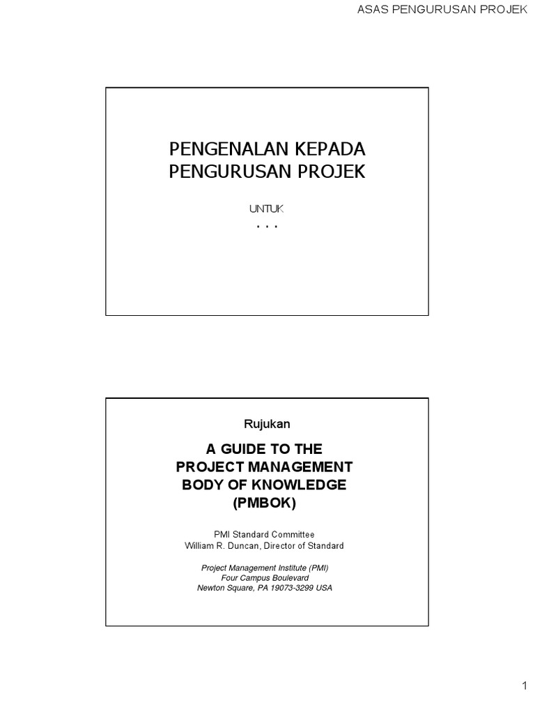Asas Pengurusan Projek Pdf