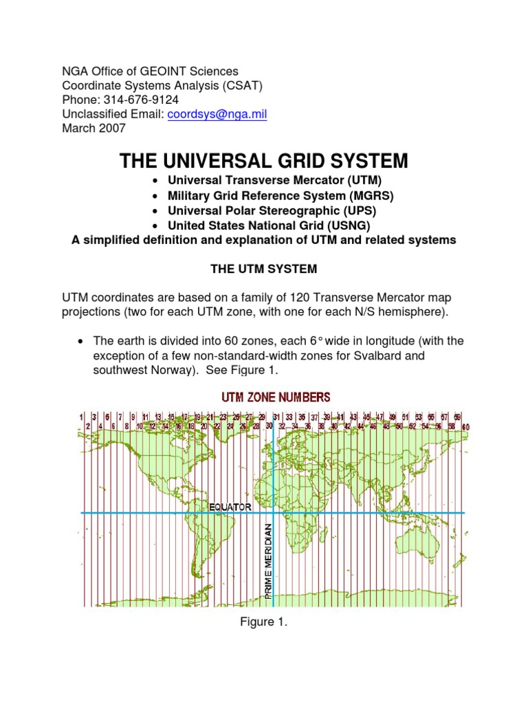 The Universal Grid System: Coordsys@nga - Mil | PDF | Mathematical ...
