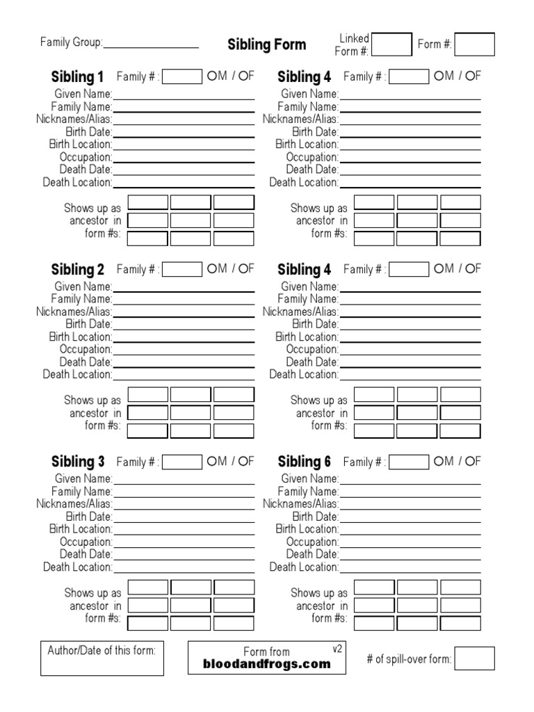 Sibling Form Sibling 1 Sibling 4 | PDF | Family | Society