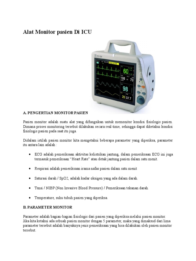 Alat Monitor Pasien Di Icu | PDF
