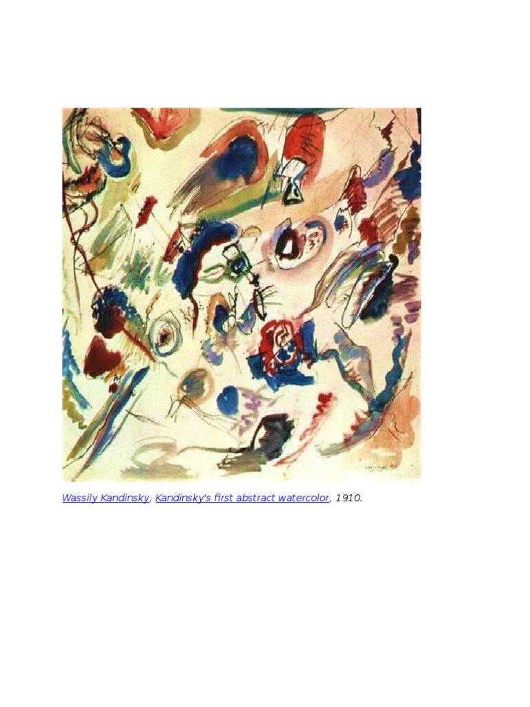 Wassily Kandinsky Kandinsky's First Abstract Watercolor | PDF