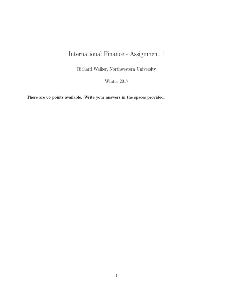 Assignment 1 (Winter 2017) | PDF | General Equilibrium Theory | Economic Equilibrium