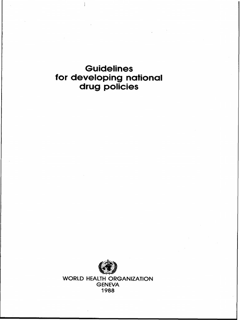 Guidelines Developing National Drug Policies: World Organization | PDF ...