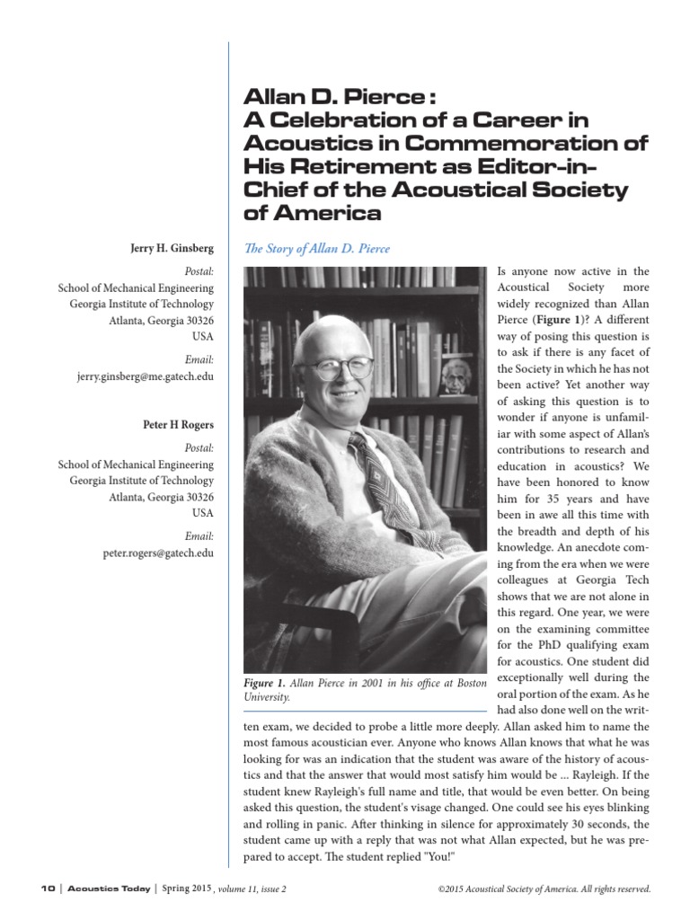 The Story of Allan D. Pierce Jerry H. Ginsberg | PDF | Waveguide ...