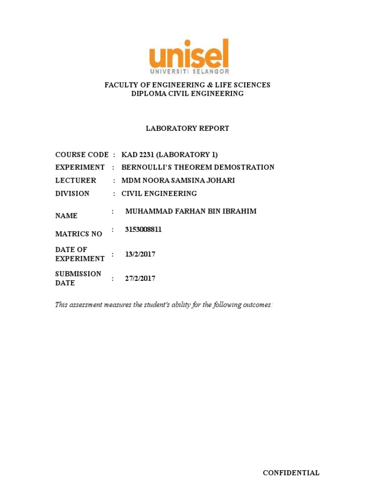 Analysis of Flow Through a Converging-Diverging Pipe Using Bernoulli's ...