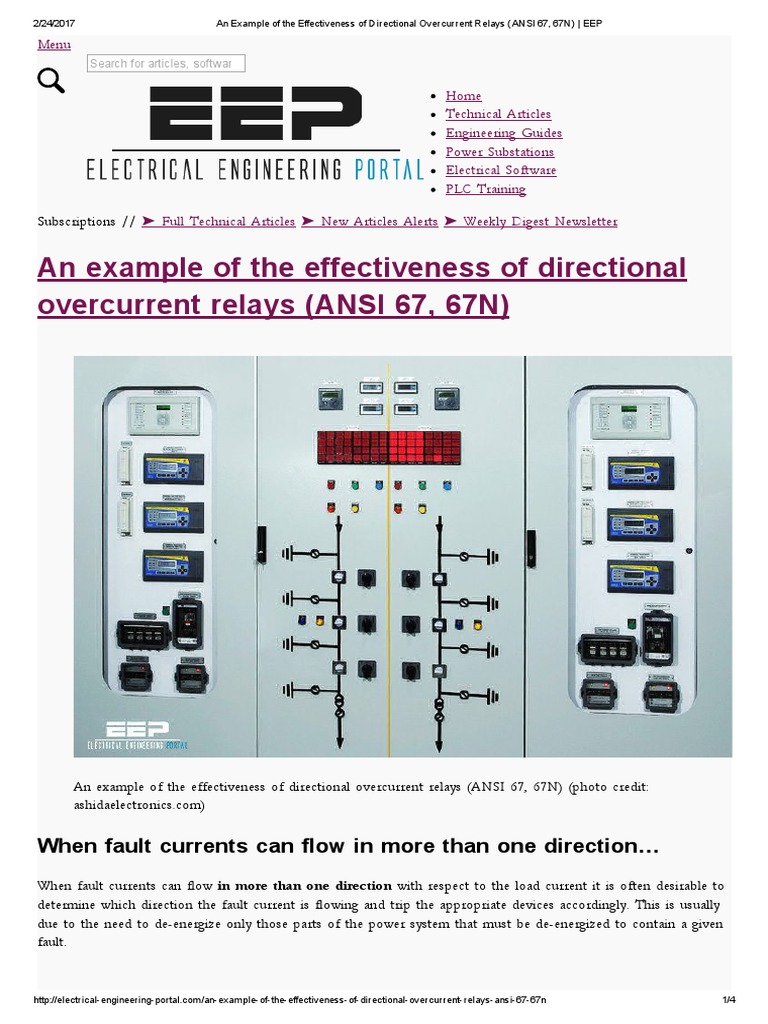 An Example of The Effectiveness of Directional Overcurrent Relays (ANSI 67, 67N) - EEP ...