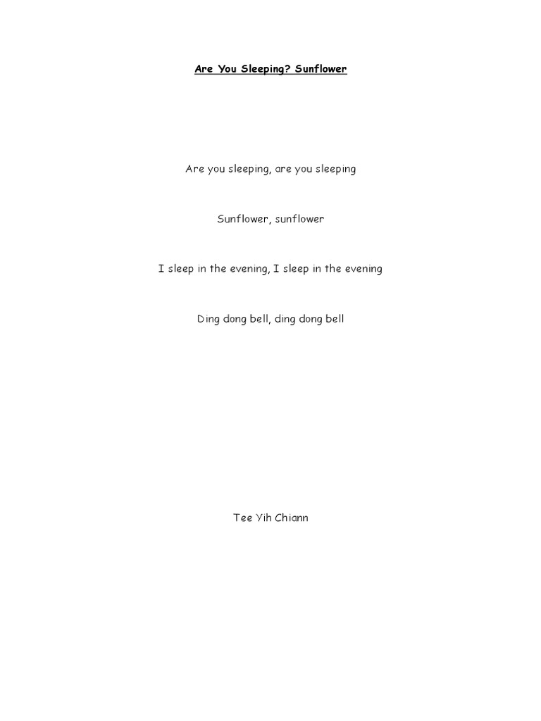 Are You Sleeping | PDF