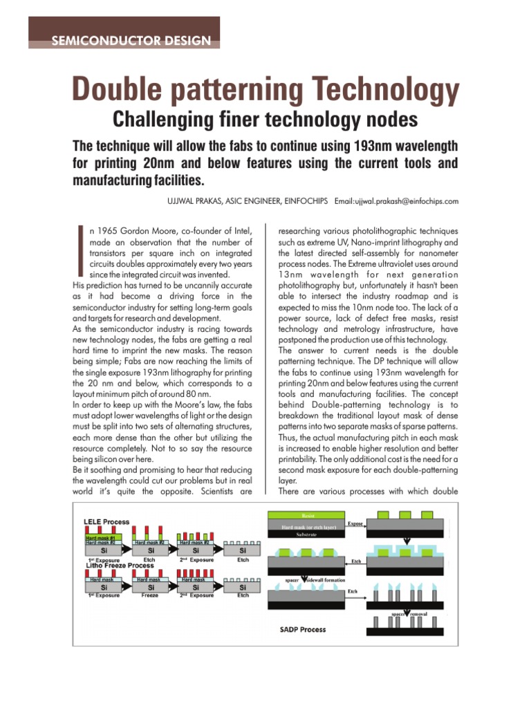 EInfochips Double Patterning Technology | PDF | Photolithography | Semiconductor Device Fabrication