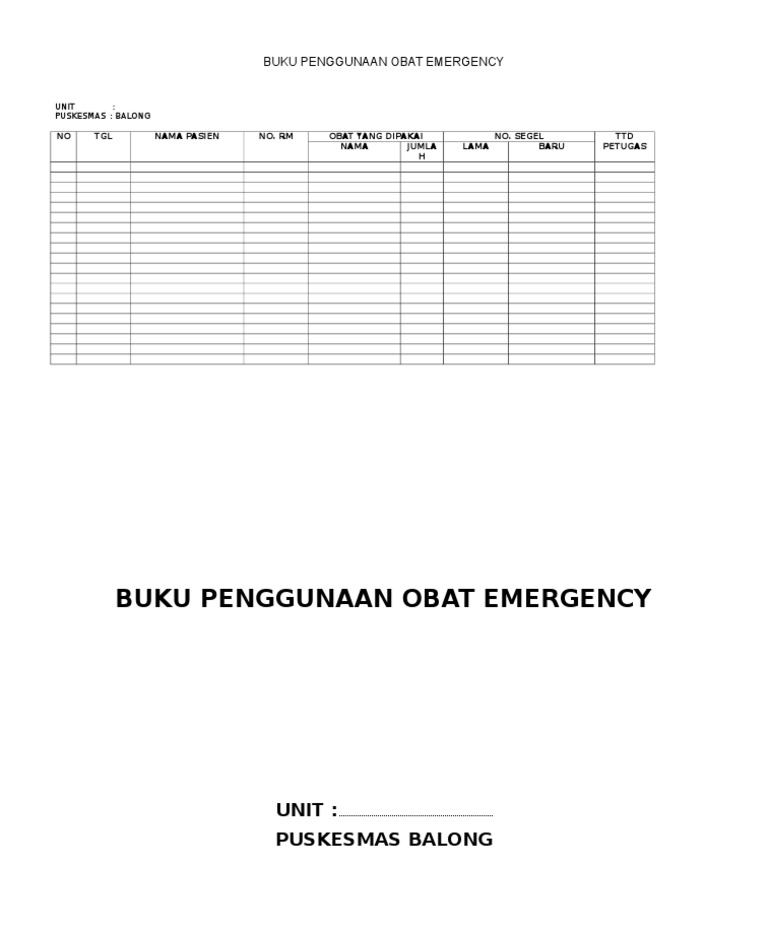 Buku Penggunaan Obat Emergency | PDF