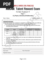 NSAT Sample Test Paper for Class 10 | PDF | Nervous System | Central ...