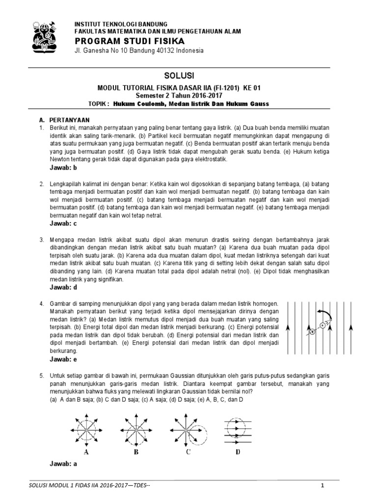 Solusi Modul Tutorial 1 Fidas Iia 2016-2017 | PDF