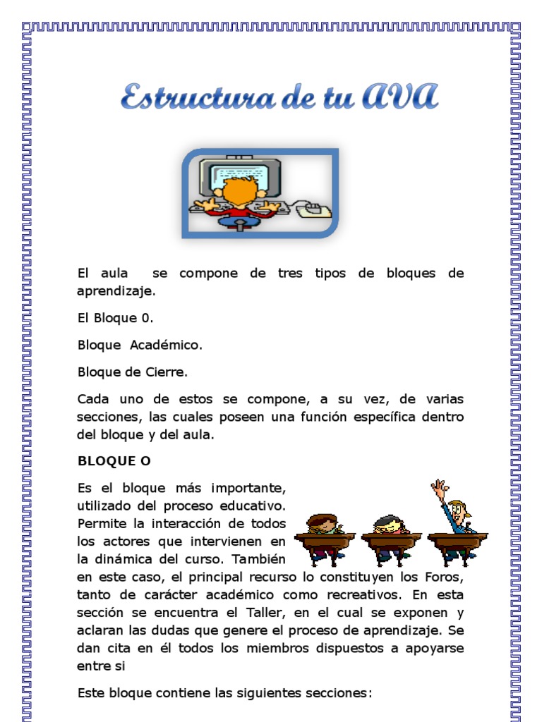 Estructura Que Debe Contener Tu AVA | PDF | Salón de clases | Foro de ...