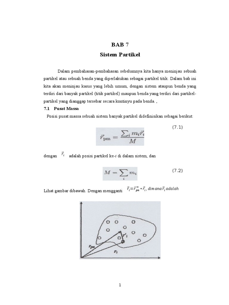 Energi dan Pusat Massa Sistem Partikel | PDF | Sains & Matematika