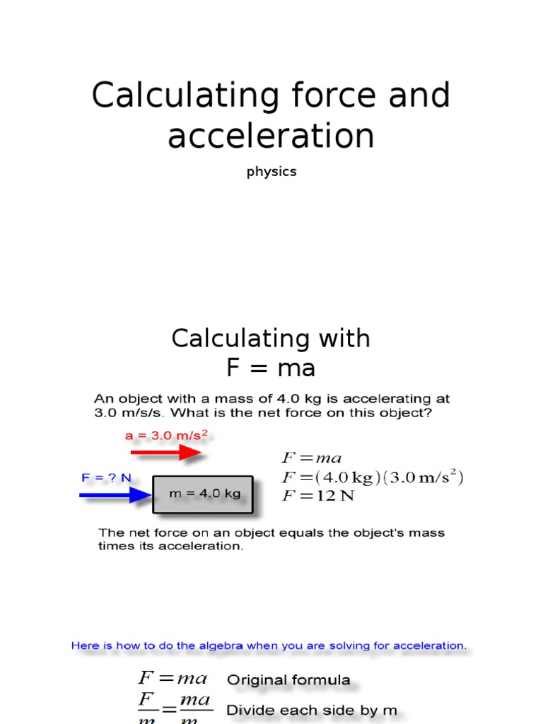 Calculating Force and Acceleration | PDF