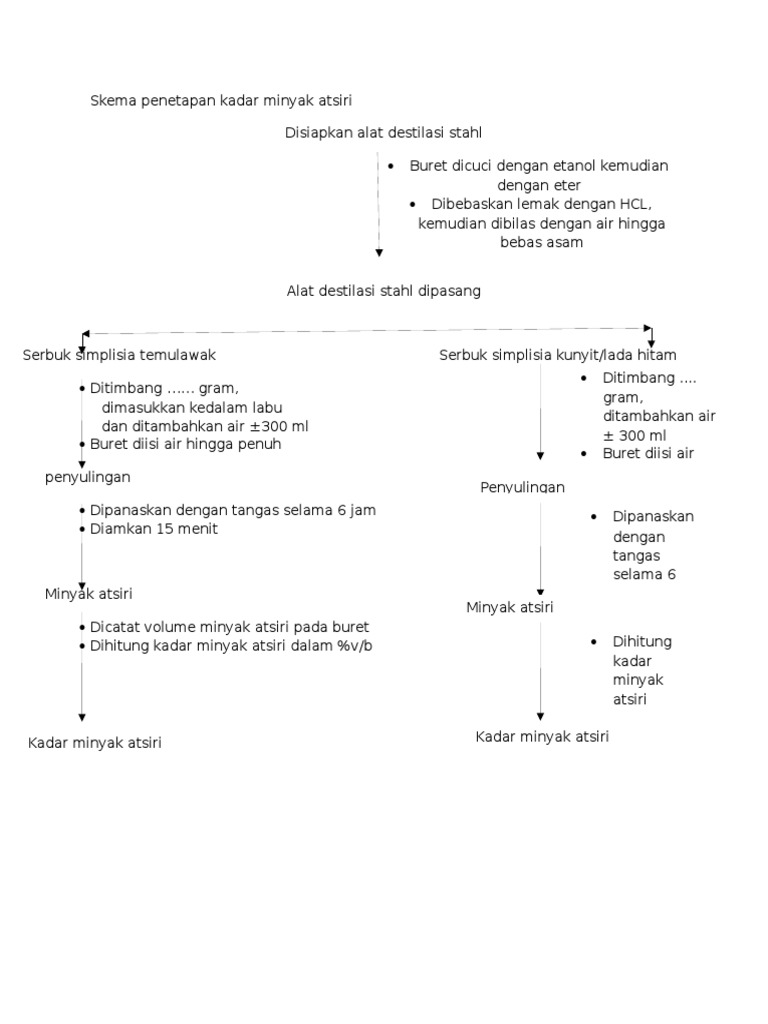 Skema Penetapan Kadar Minyak Atsiri (Skema Mentah) - 2 | PDF