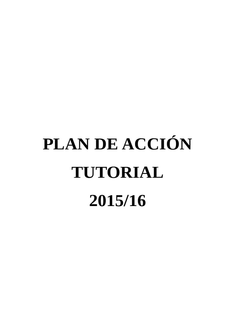 ANEXO V Plan de Accion Tutorial | PDF | Maestros | Plan de estudios