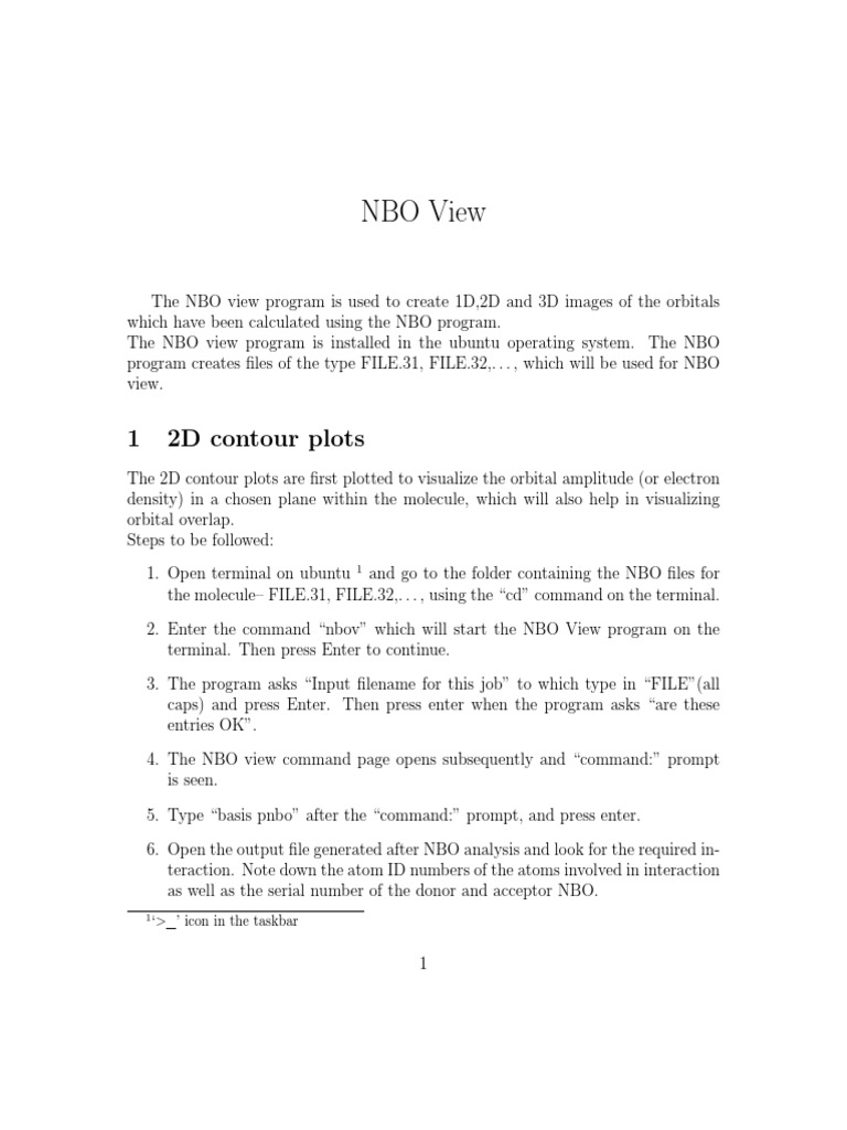 NBO View | PDF | Camera | Computer File