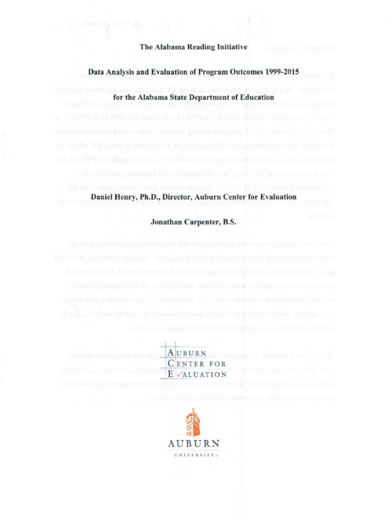 Alabama Reading Initiative Data Analysis & Evaluation - Auburn Center ...