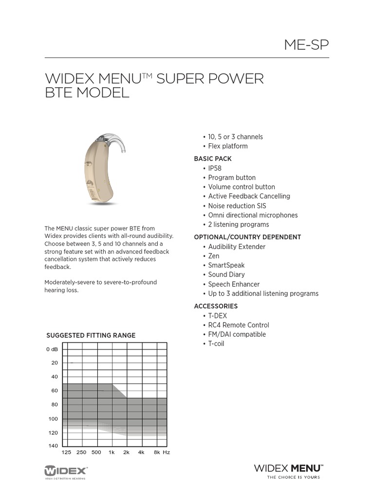 widex me-sp | Hearing Aid | Decibel