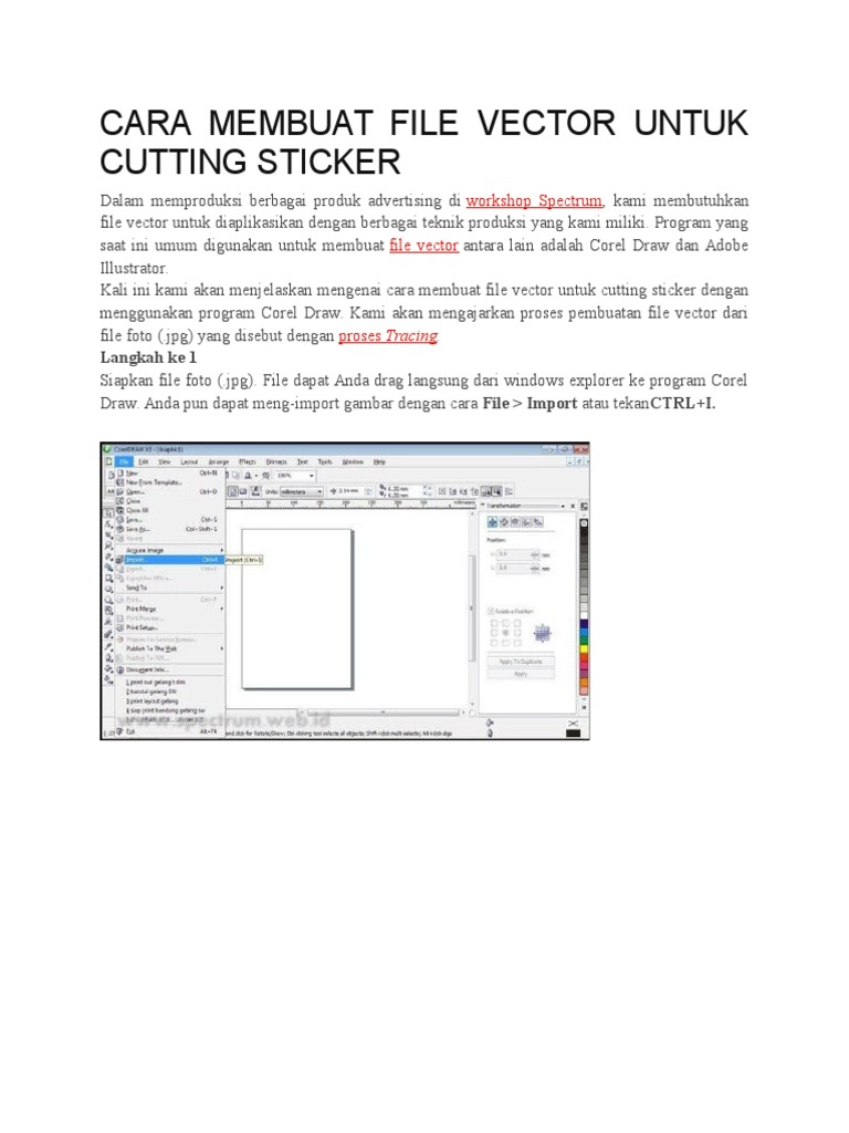 Cara Membuat File Vector Untuk Cutting Sticker | PDF
