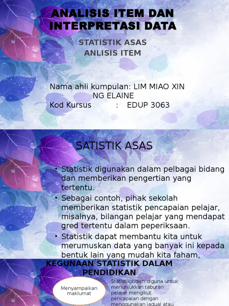 EDUP 3063 8. Analisis Item Dan Interpretasi Data | PDF