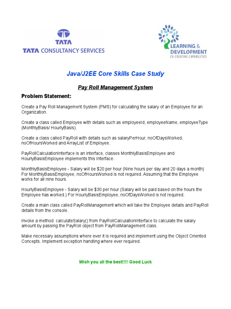 Java/J2EE Core Skills Case Study: Problem Statement | PDF | Business ...