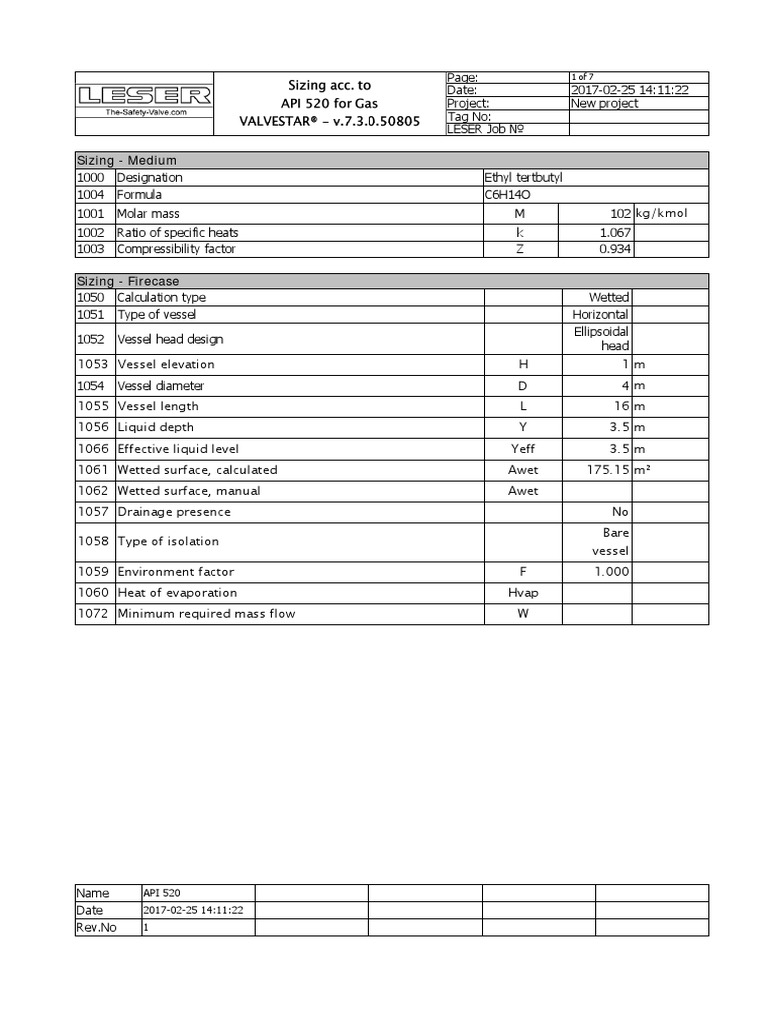 PSV Data Sheet Wetted | PDF | Pipe (Fluid Conveyance) | Valve