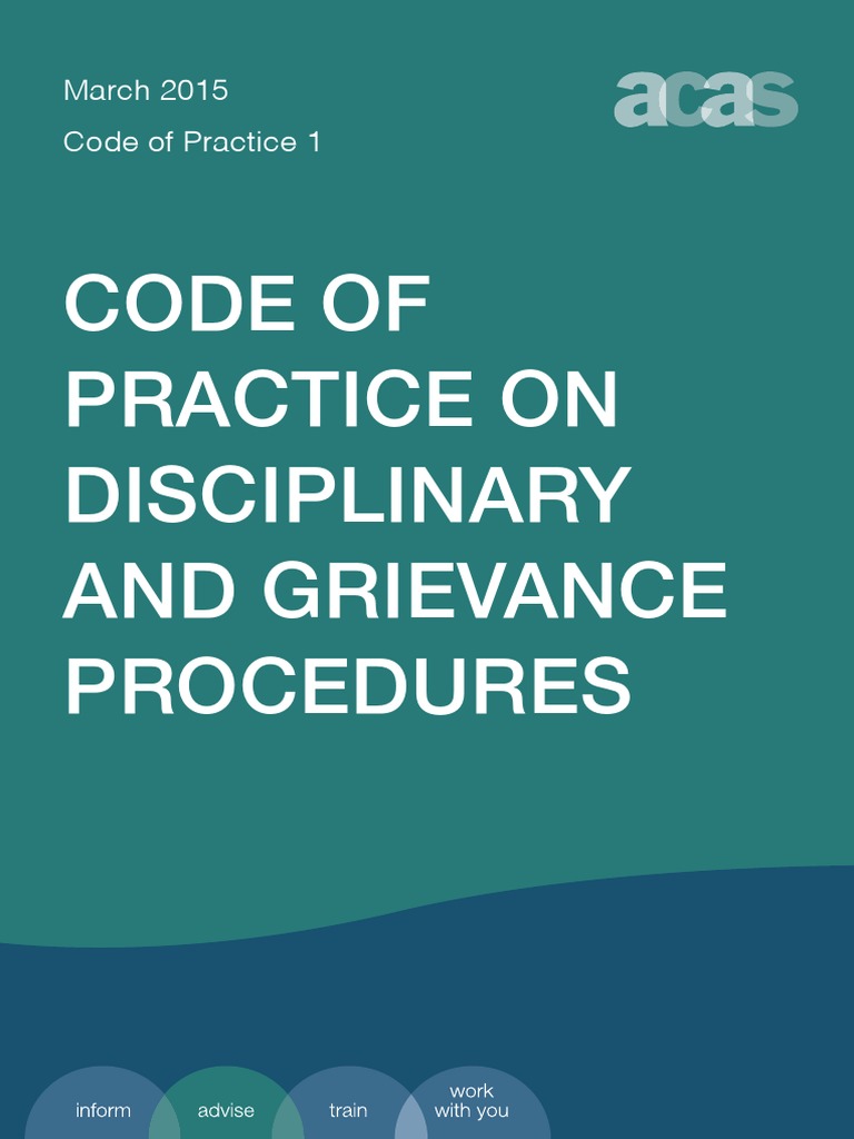 Acas Code of Practice 1 on Disciplinary and Grievance Procedures ...