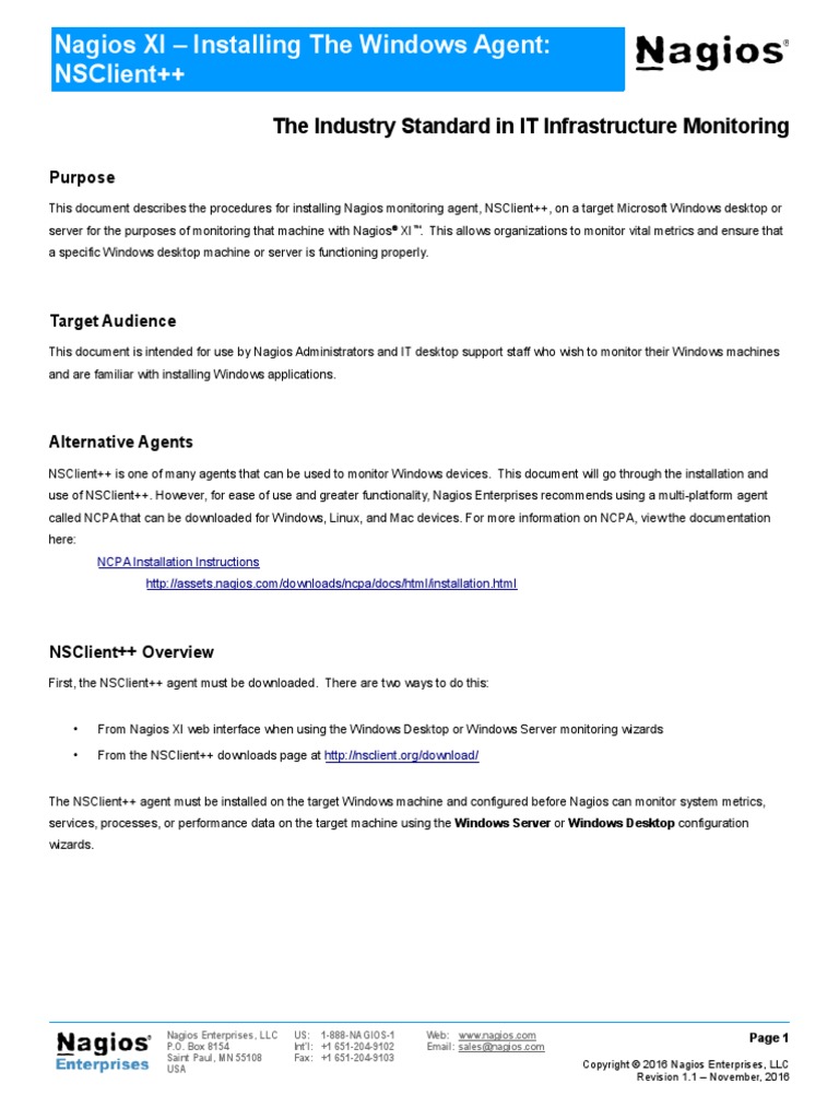 Nsclient Windows Nagios PDF | PDF | Microsoft Windows | System Software