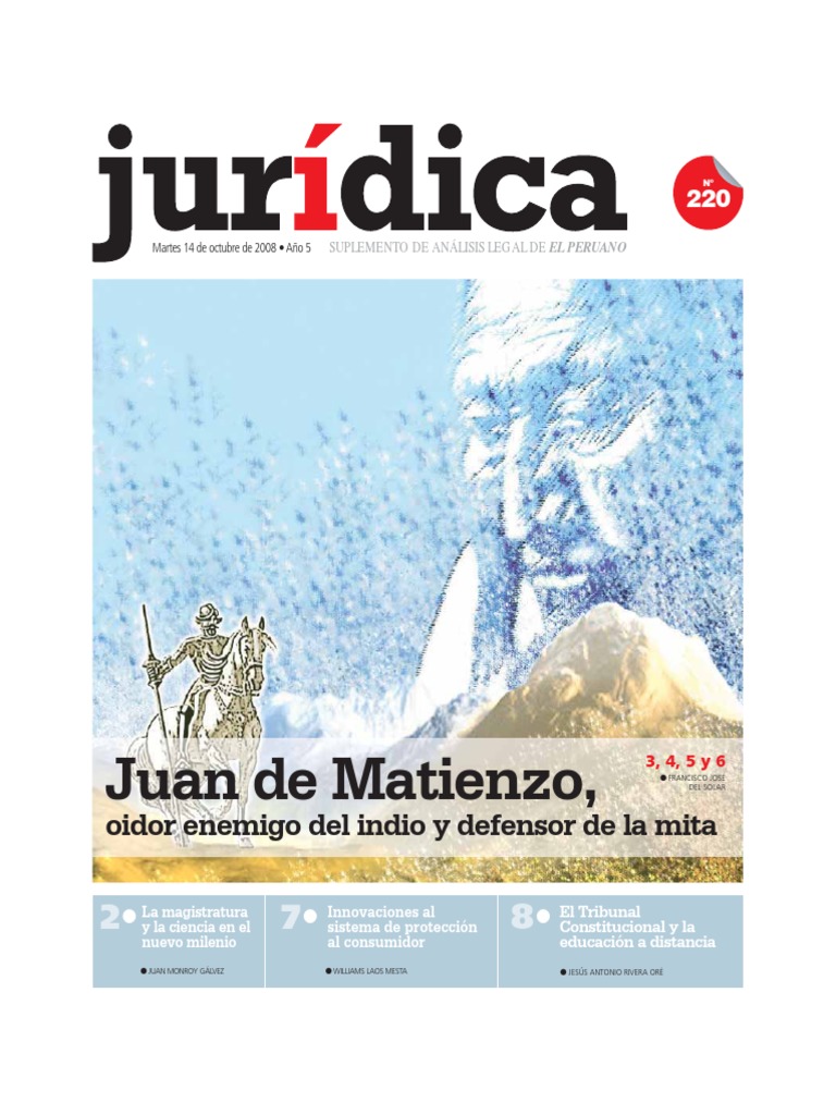 JUAN DE MATIENZO, Oidor Enemigo Del Indio y Defensor de La Mita | PDF ...