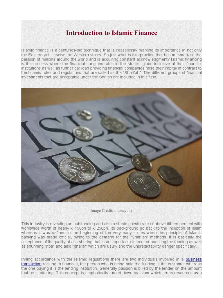 Introduction To Islamic Finance | PDF | Islamic Banking And Finance ...