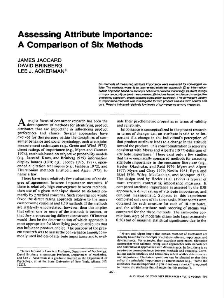 Assesing Attribute Importance | PDF | Factor Analysis | Marketing Research