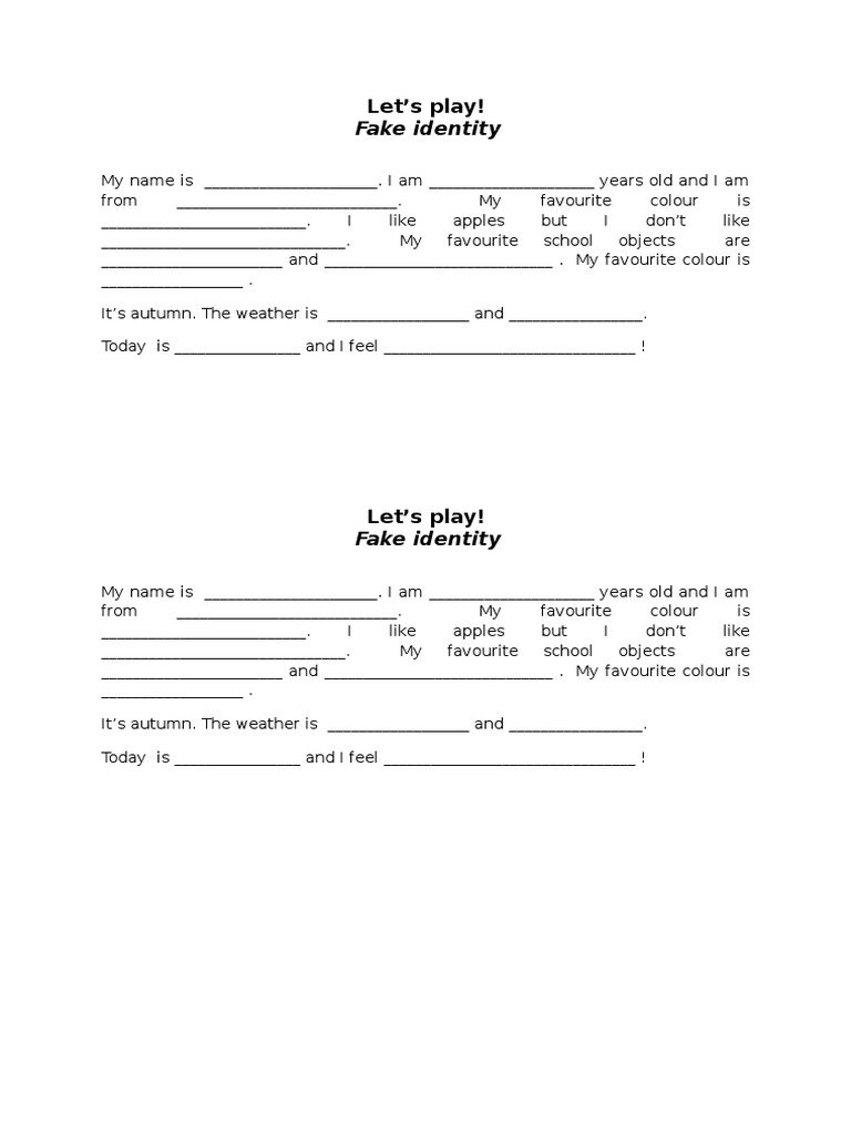 Fake Identities | PDF