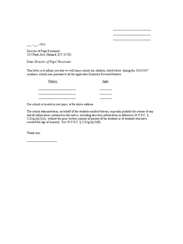 Sample Letter of Notification1 | PDF