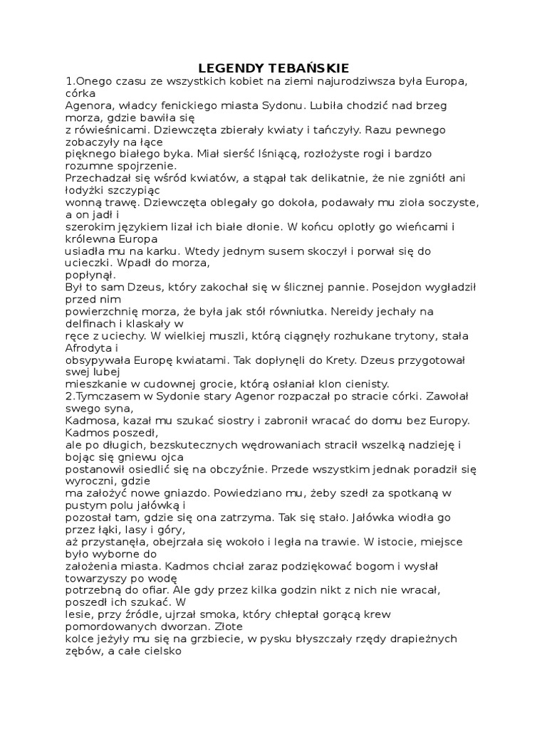 Legendy Tebańskie | PDF