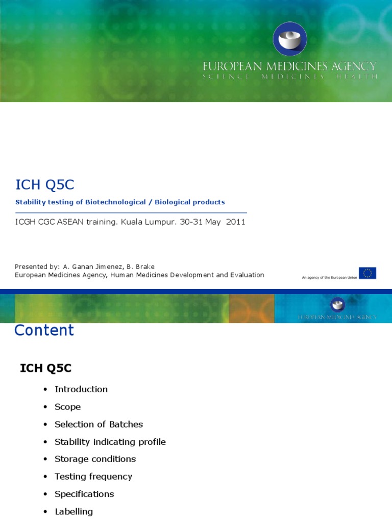 Stability Session Ia Ich q5c | PDF | Bioassay | Biomolecular Structure