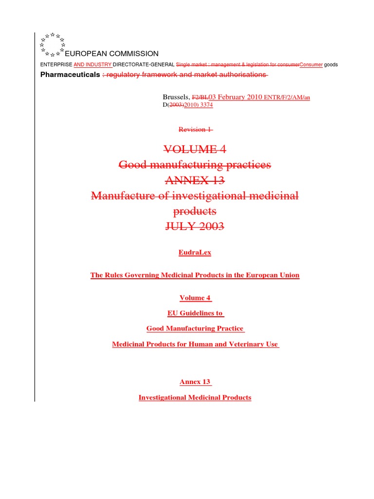 GMP Annex 13 - 03 Feb 2010 (Track Changes) | PDF | Clinical Trial ...