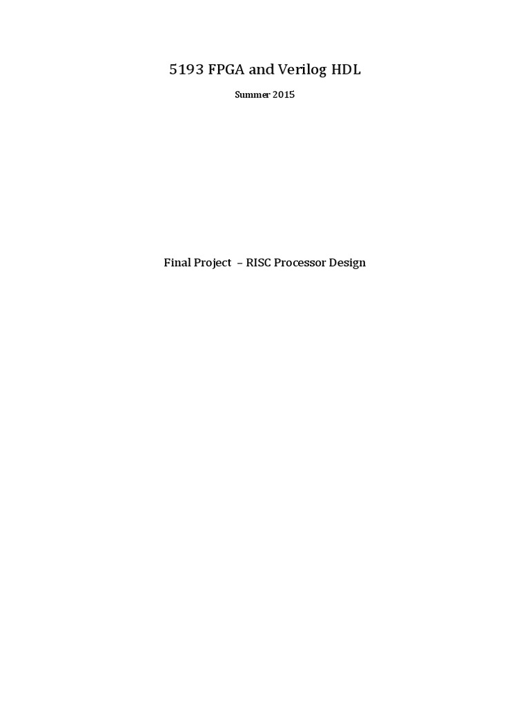 Implementation Of A 16 Bit Risc Processor Using Fpga Programming Pdf Instruction Set
