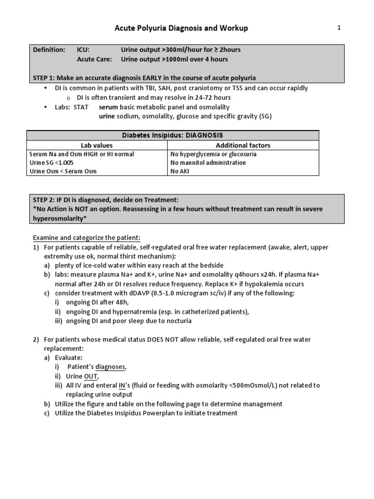 Polyuria Workup | Medical Specialties | Clinical Medicine