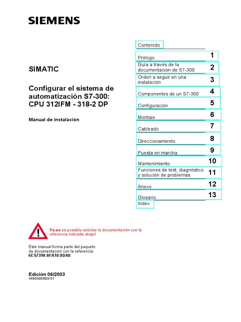 S7-300-Configuracion Manual de Instalacion PDF | PDF | Unidad Central ...
