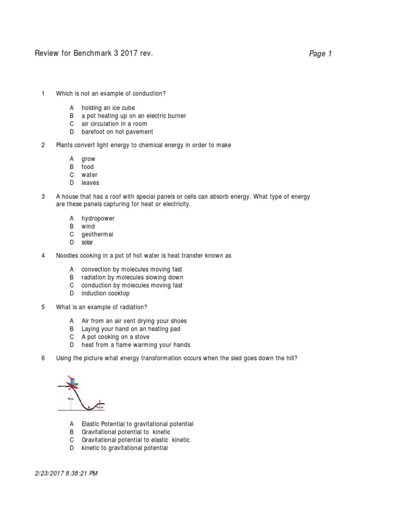 Energy Transfer and Heat Review Quiz | PDF | Fuels | Energy Development