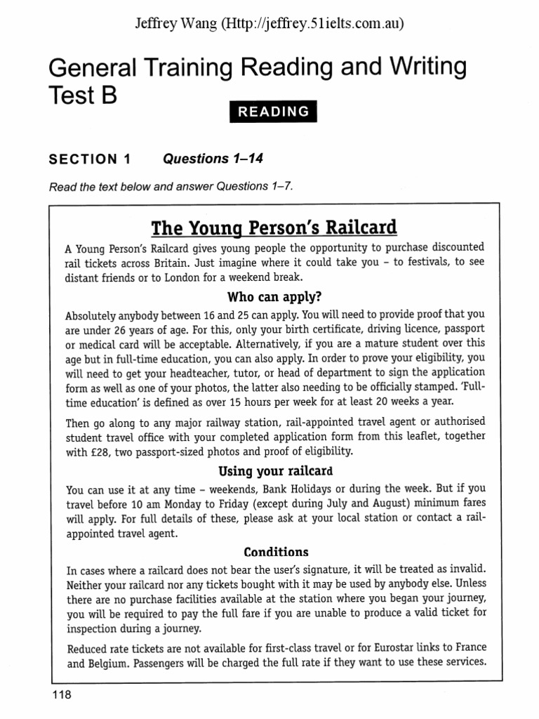 Ielts GT Reading 9 Test B | PDF