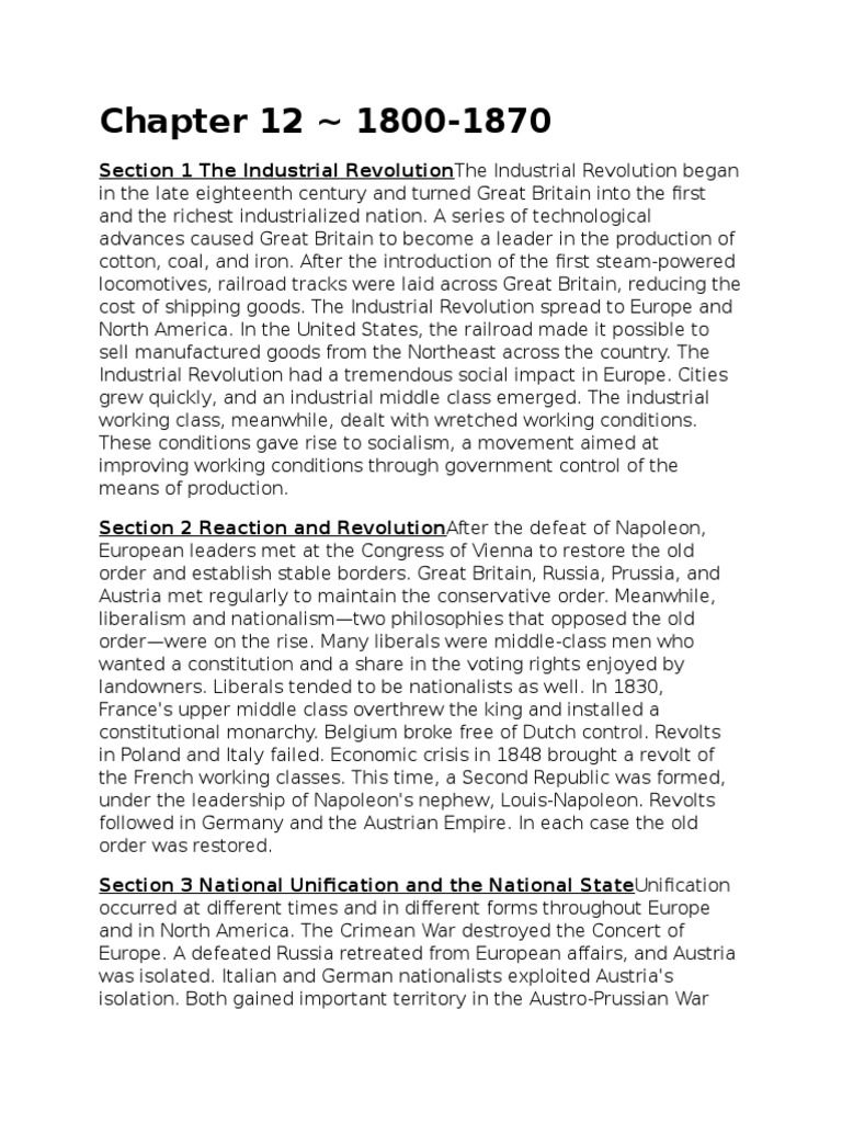 Glencoe History Ch. Summary | PDF | Austria Hungary | China