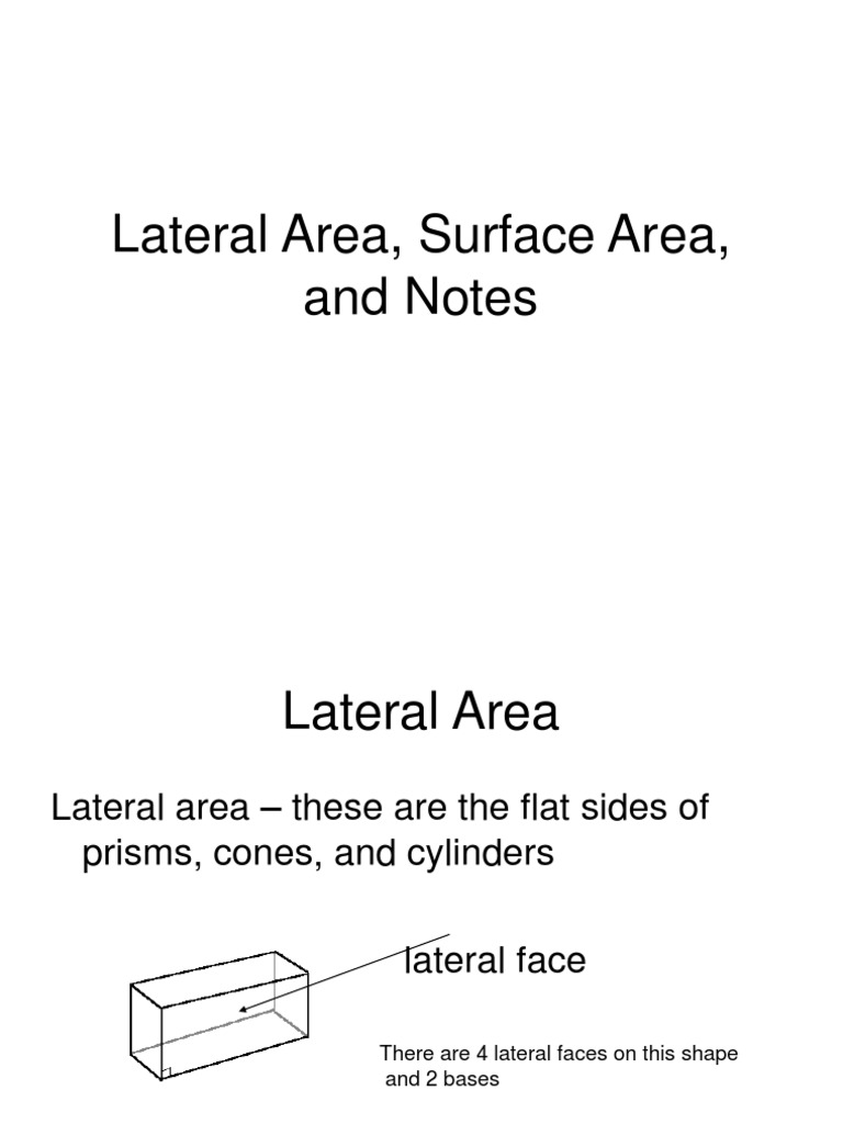 Lateral Area Surface Area and Volume 1 | PDF
