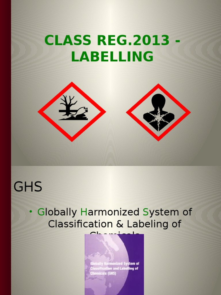 CLASS REG.2013 - Labelling | PDF | Toxicity | Environmental Science