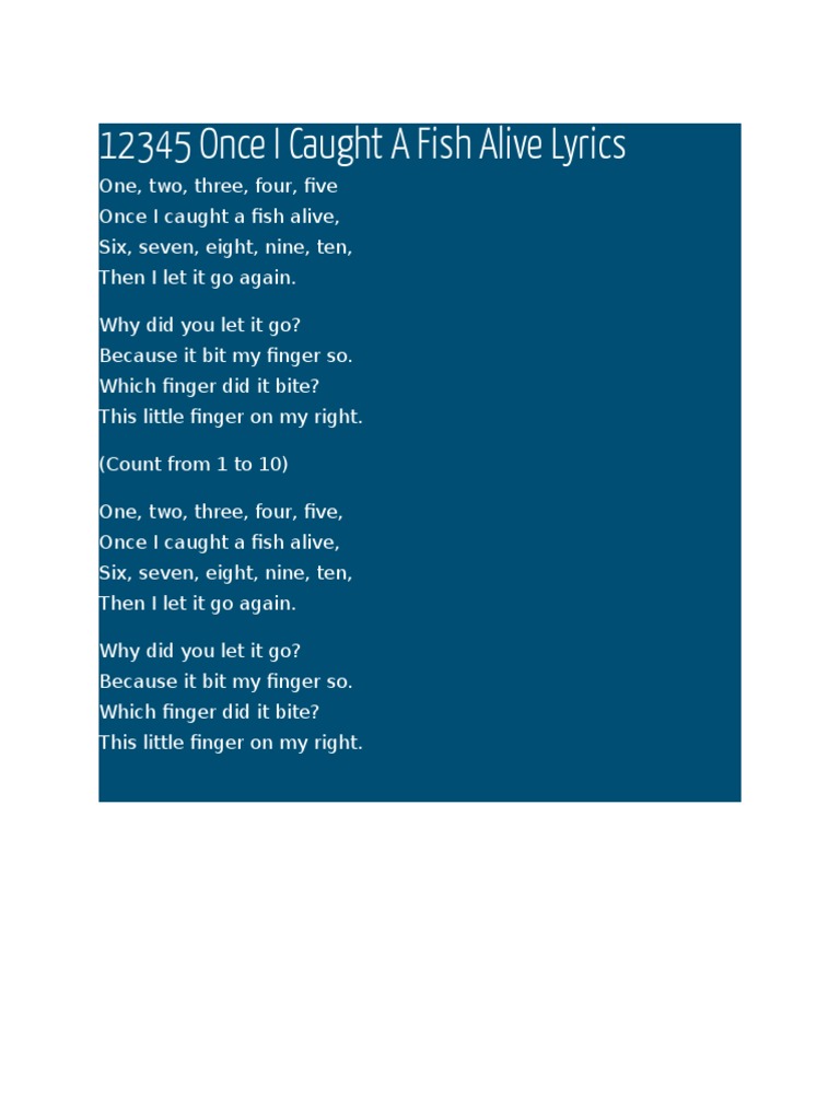 Once I Caught A Fish Alive | PDF