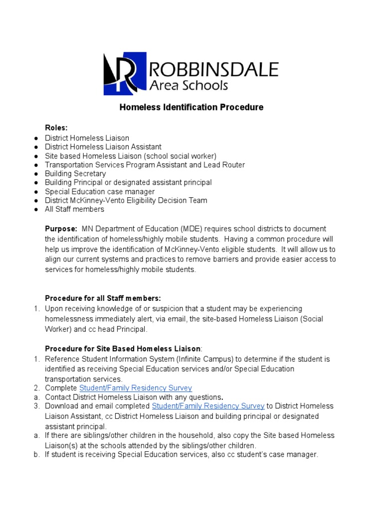 Homeless Identification Procedure: Roles | PDF | Homelessness | Special ...